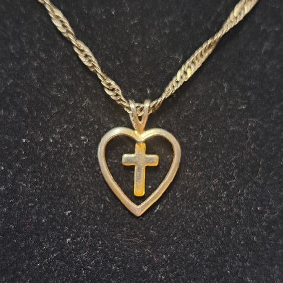 Jewelry | 2 Sterling Silver Necklace Wgold Vermillion Heart Cross ...